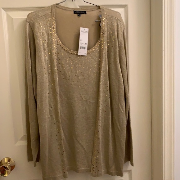 Notations | Tops | Nwt Notations Dressy Gold Long Sleeve Top 3 | Poshmark